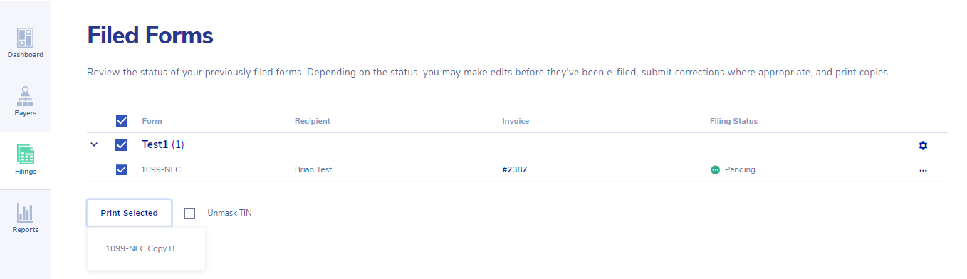 How to View/Print Copies of Filed Forms – E-File Support